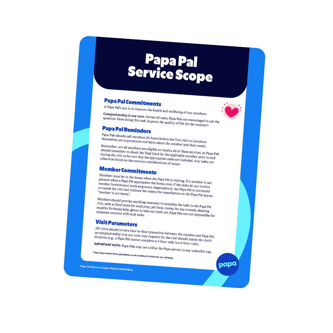 Papa Pal Services: Scope & General Guidelines | Papa